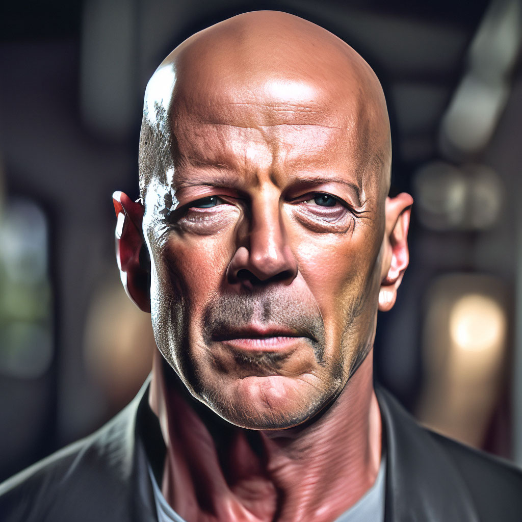 "Bald 😶 Bruce Willis - Popular Hollywood actor, face id, professional ...