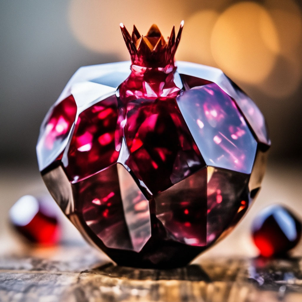 "Pomegranate fruit from the garnet gemstone pomegranate fruit from the ...