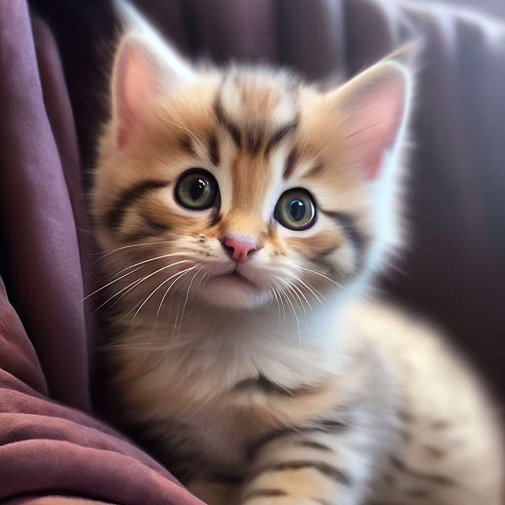 "A hyperrealistic kitten" — image created in Shedevrum