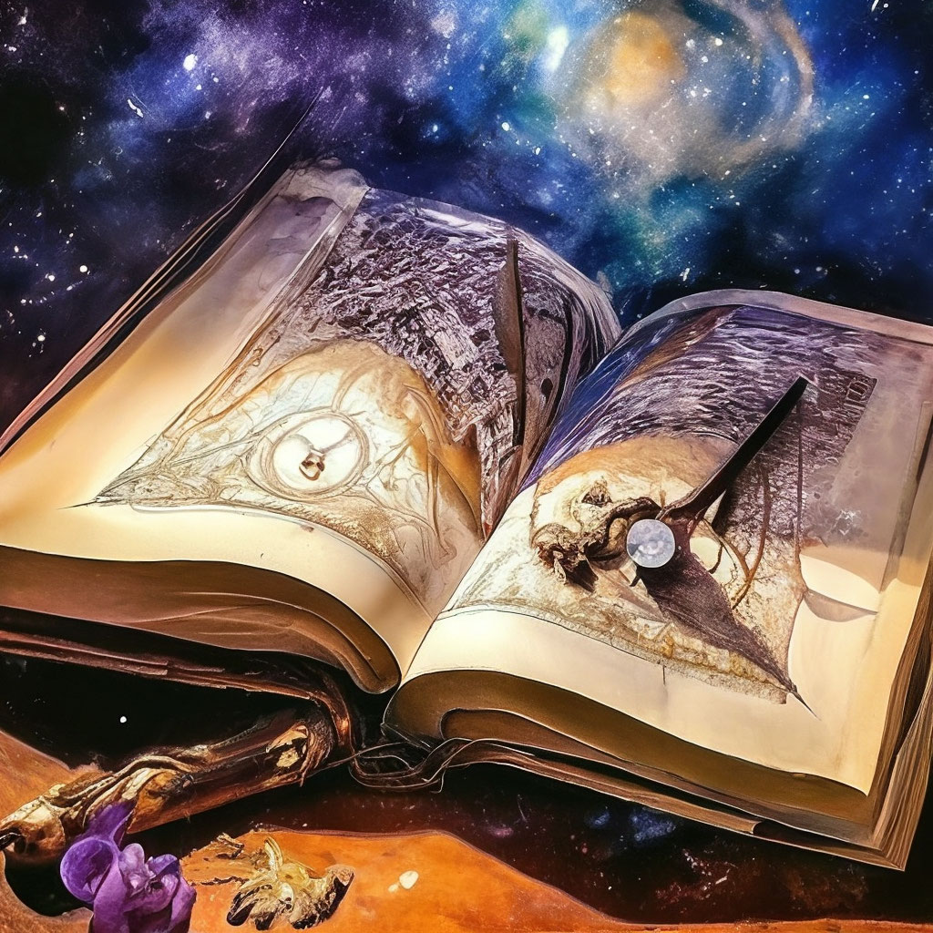 "An open notebook with notes, a chic plan, ancient parchment, ancient ...