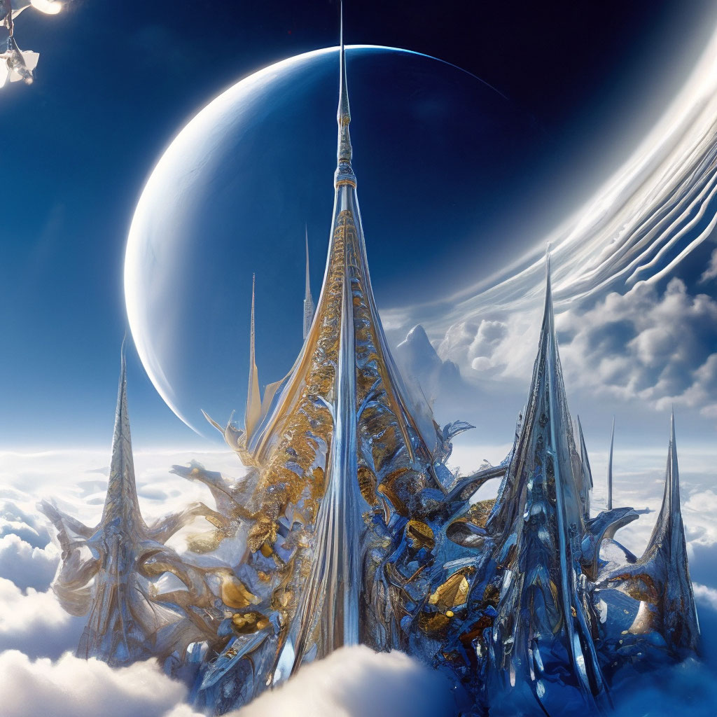 "Hyperrealism Surrealism Fractal fantasy, blue mother of pearl. There ...
