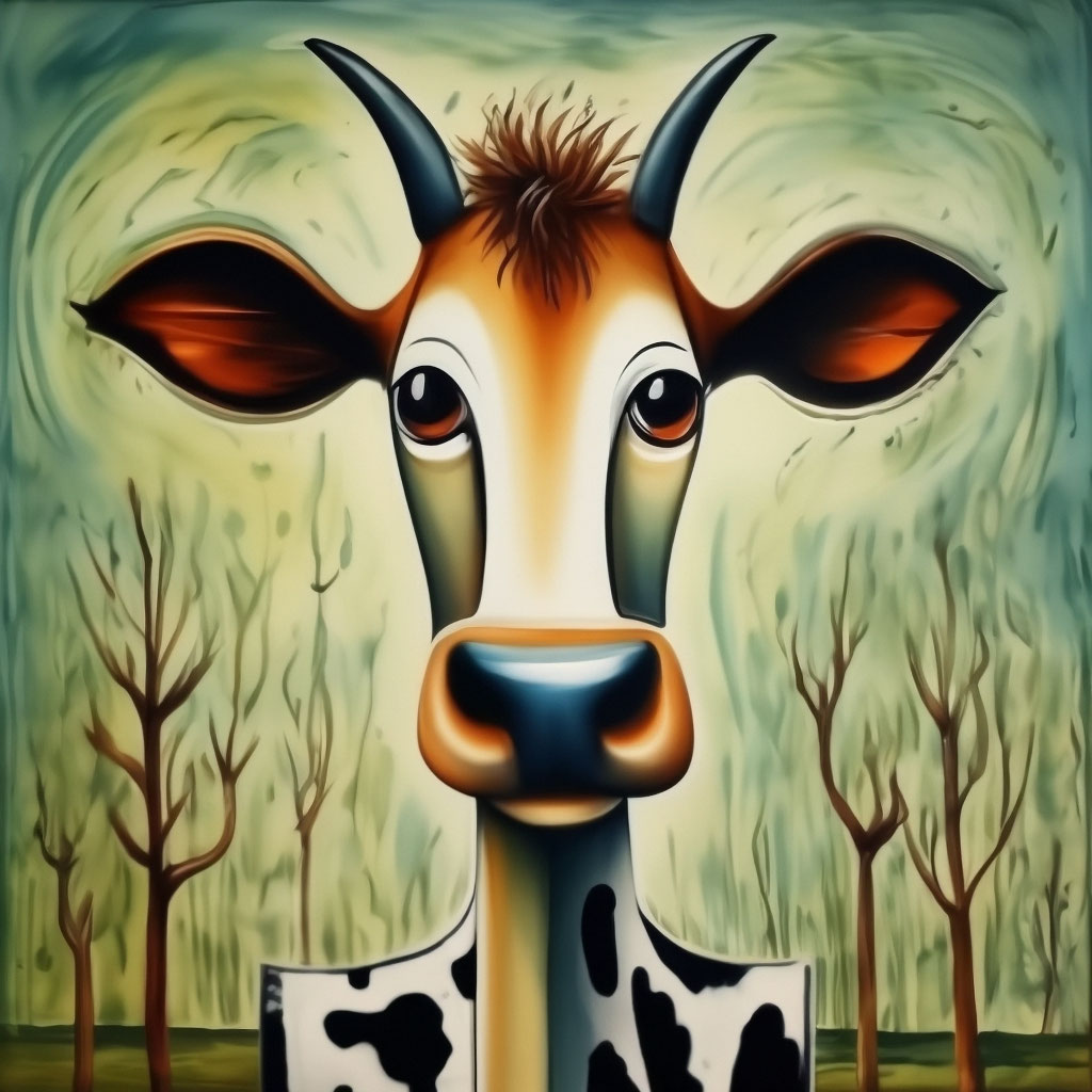 "A skinny cow is not a gazelle yet. primitivism, naiv,sur,grotesque, in ...