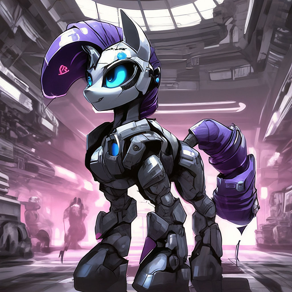 "The MLP character. Combat giant Robo-pony: Rarity, standing in the ...