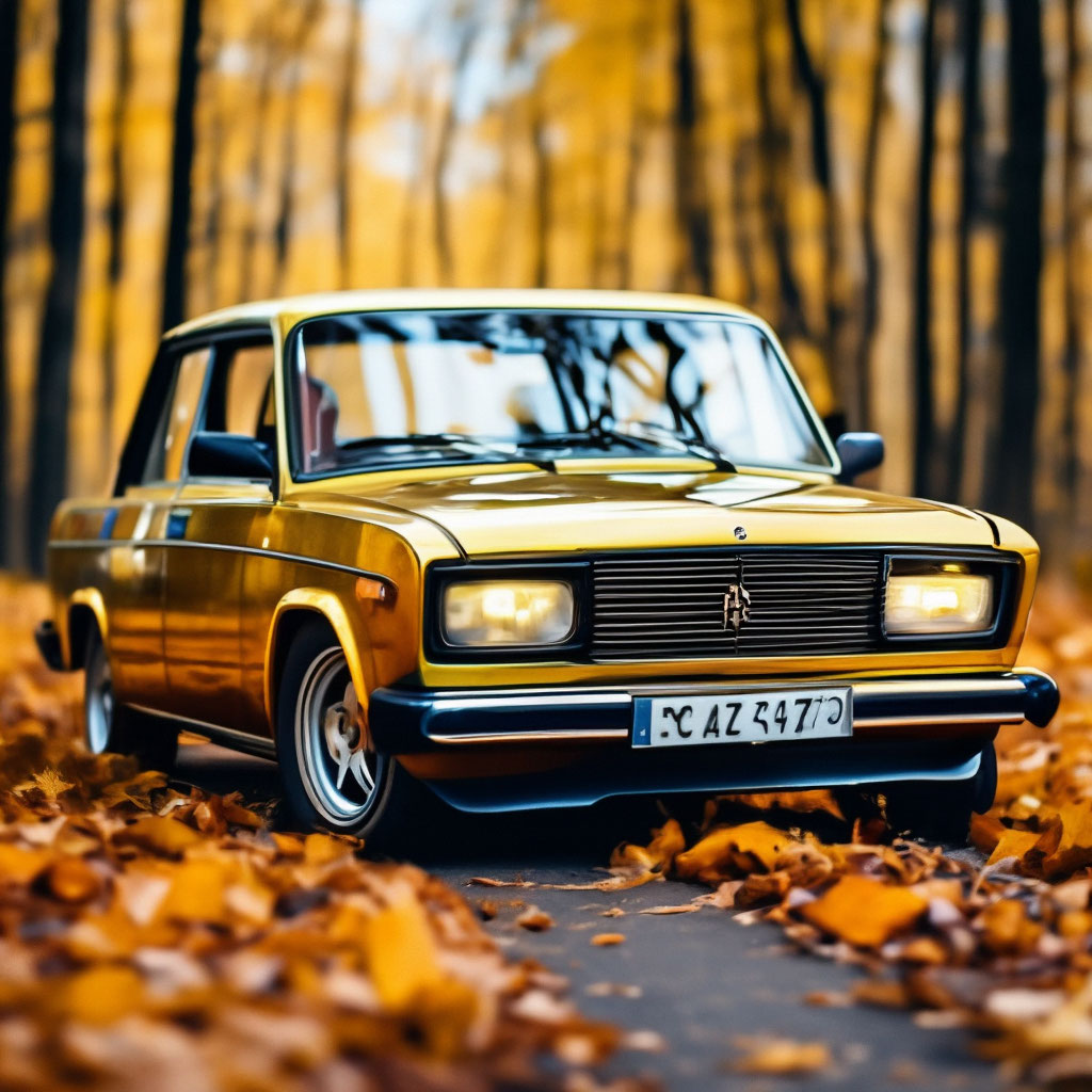 "Golden vase brand new, shiny, golden VAZ-2107 "Zhiguli" among the ...