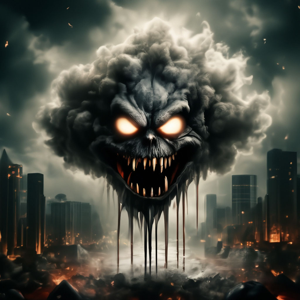 "Evil cloud, drip drip drip" — image created in Shedevrum