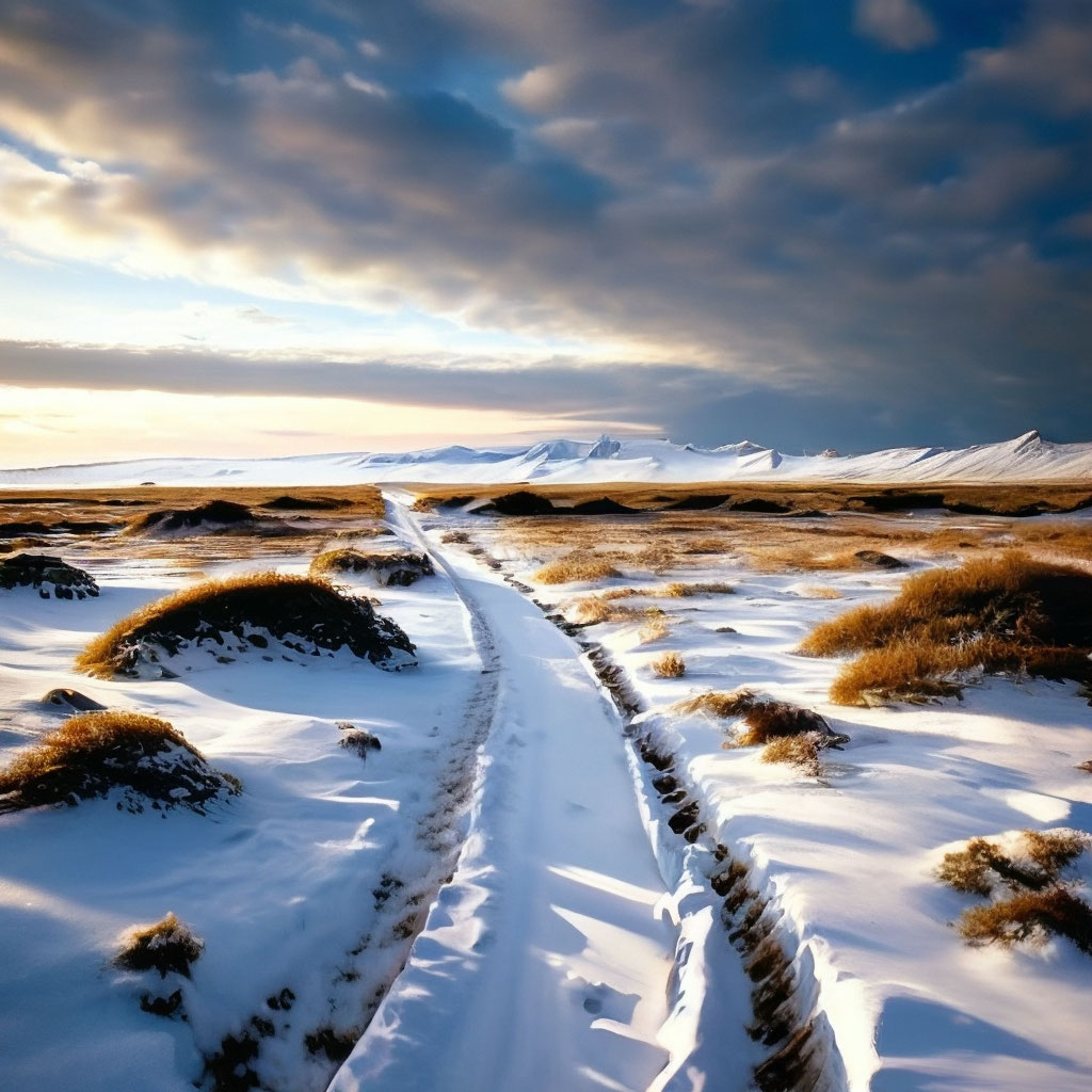 "Snowy steppe,wind" — image created in Shedevrum