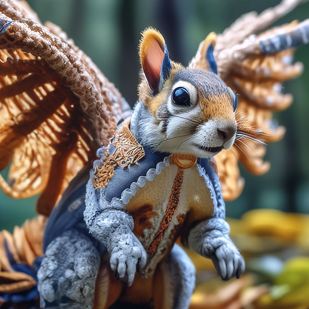 "Realism.professional photo.full-length beautiful squirrel with wings ...