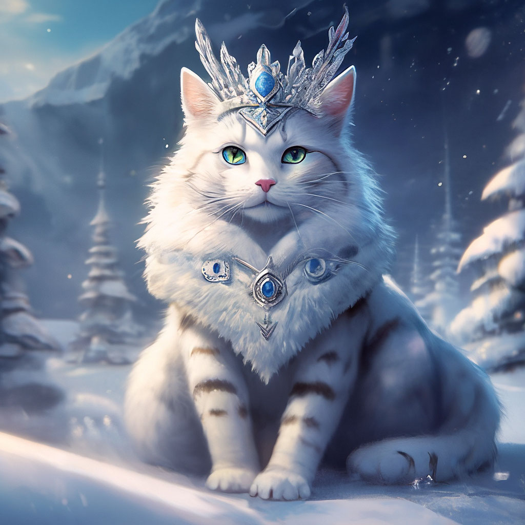 "The snow Queen cat" — image created in Shedevrum