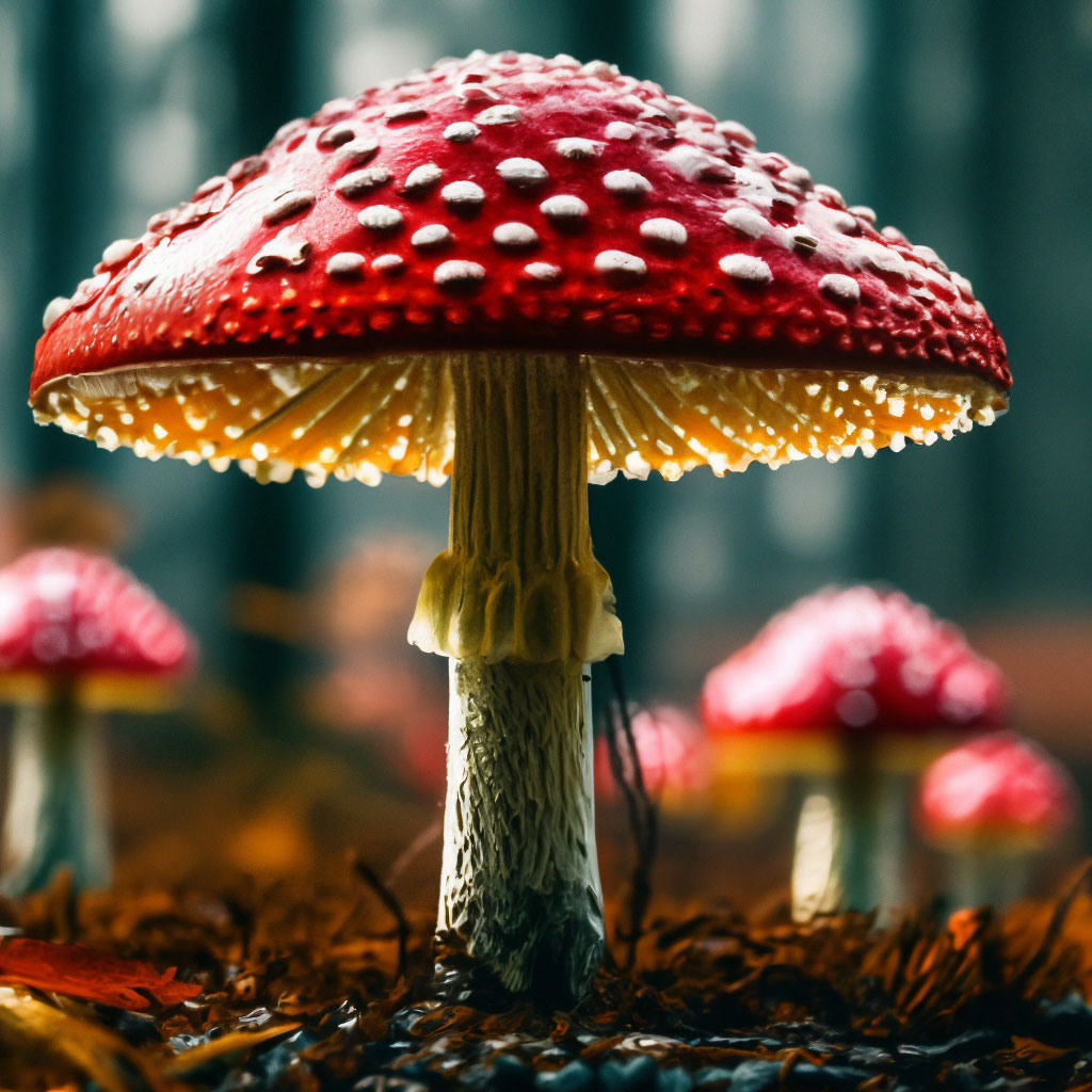"Alien fly agaric in an unusual forest, warm light, beautiful, high ...