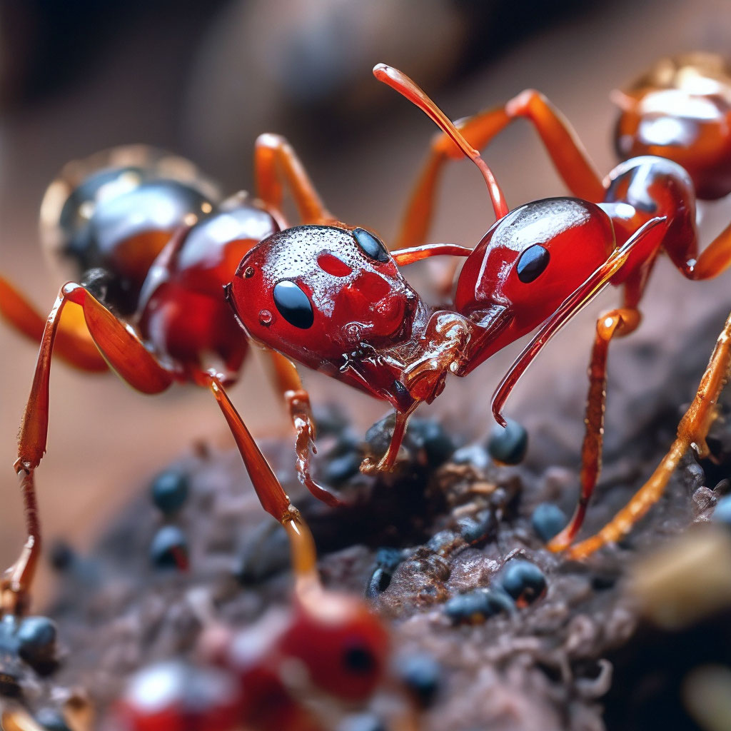 "Battle of red ants with termites , micro shooting , super zoom ...