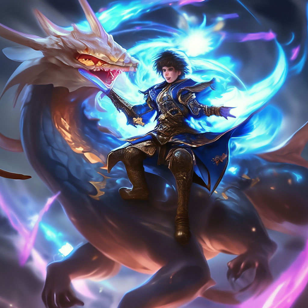 "Stardust summoner on the whirlwind dragon" — image created in Shedevrum