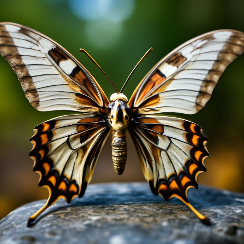 "A huge scary skeleton butterfly" — image created in Shedevrum