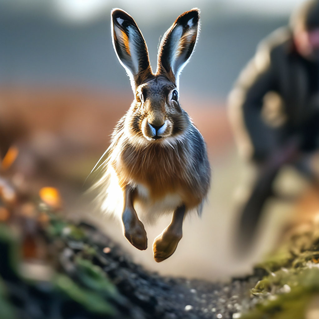 "The hare is running from the hunter, the poacher is angry with a gun ...