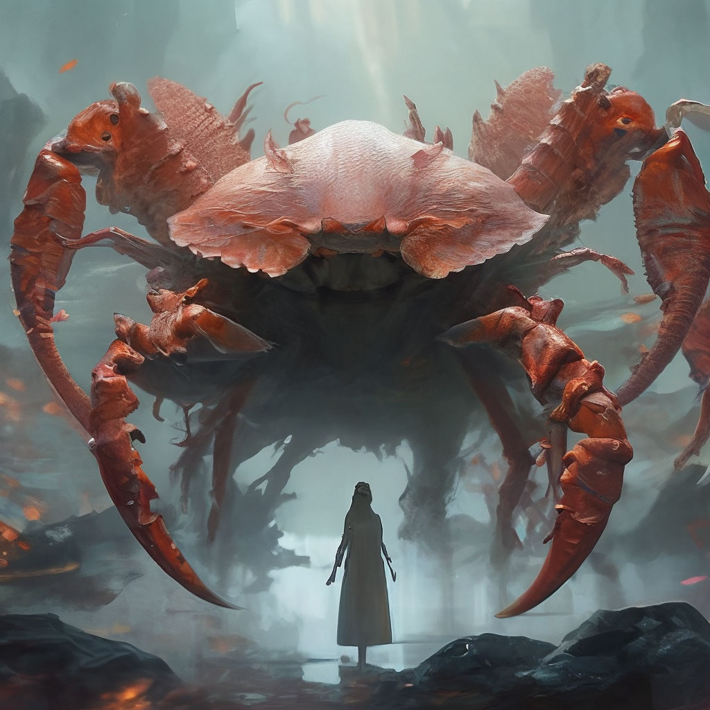 "The angel of crabs. symbiosis" — image created in Shedevrum