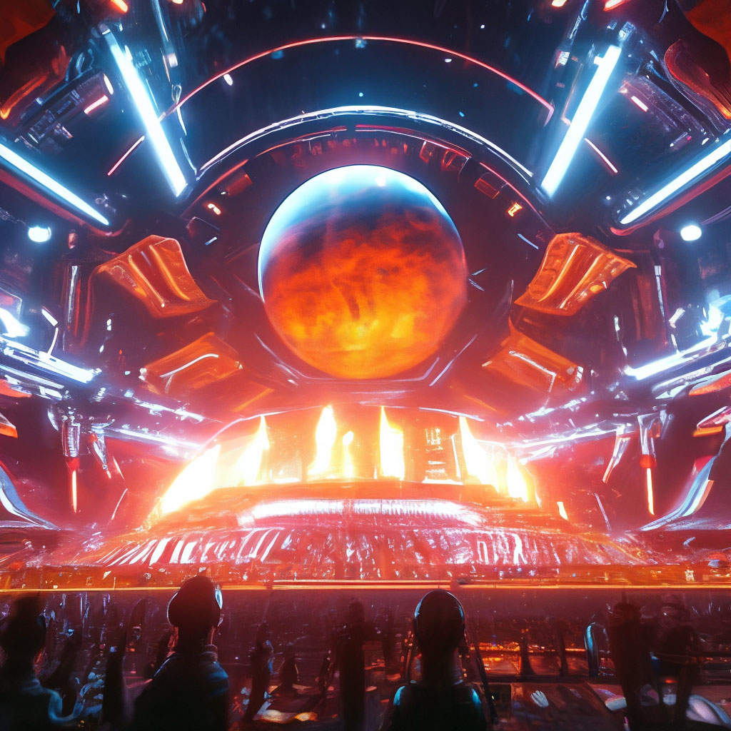 "Punk rock concert on a huge stage in a distant galaxy, the ussr of the ...