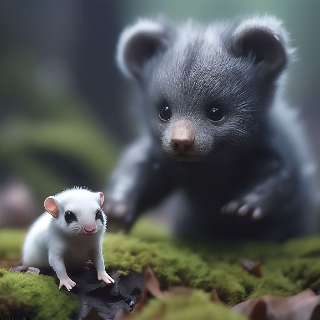 "Bear Cub Baby Frog mouse Chinchilla animal with transformation of ...