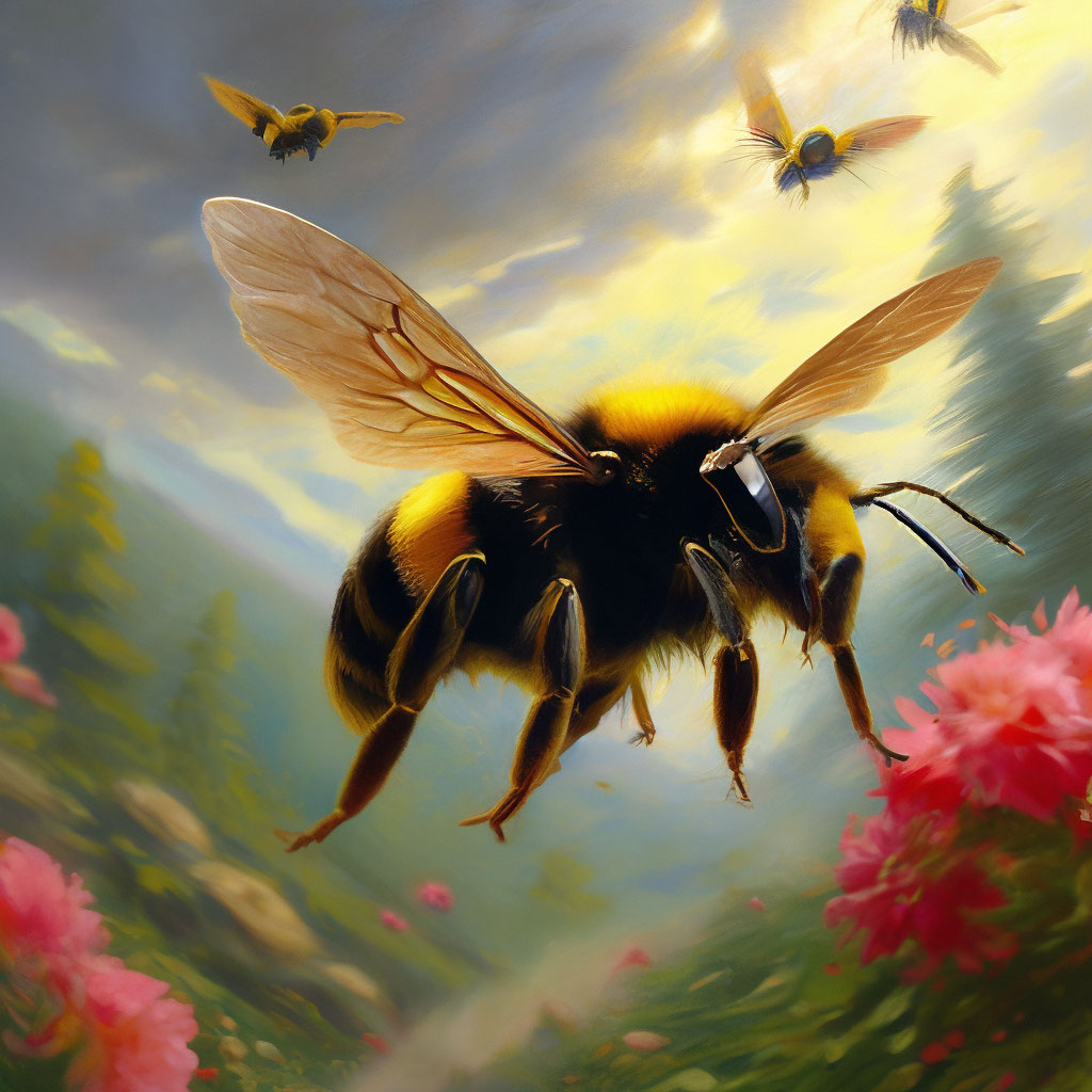 "Flight of the bumblebee" — image created in Shedevrum