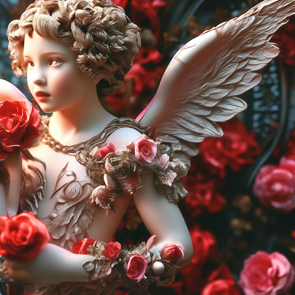 "Cupid professional photo, long shot, fantasy, filigree, surrealism ...