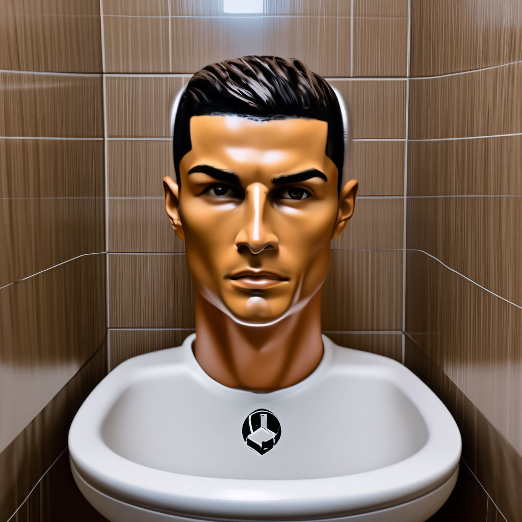 "The toilet with Cristiano Ronaldo's head" — image created in Shedevrum