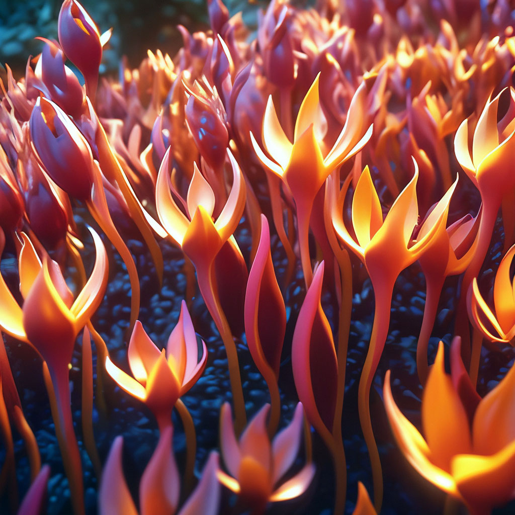 "Thickets of flowers, flame carving style, aesthetically pleasing ...