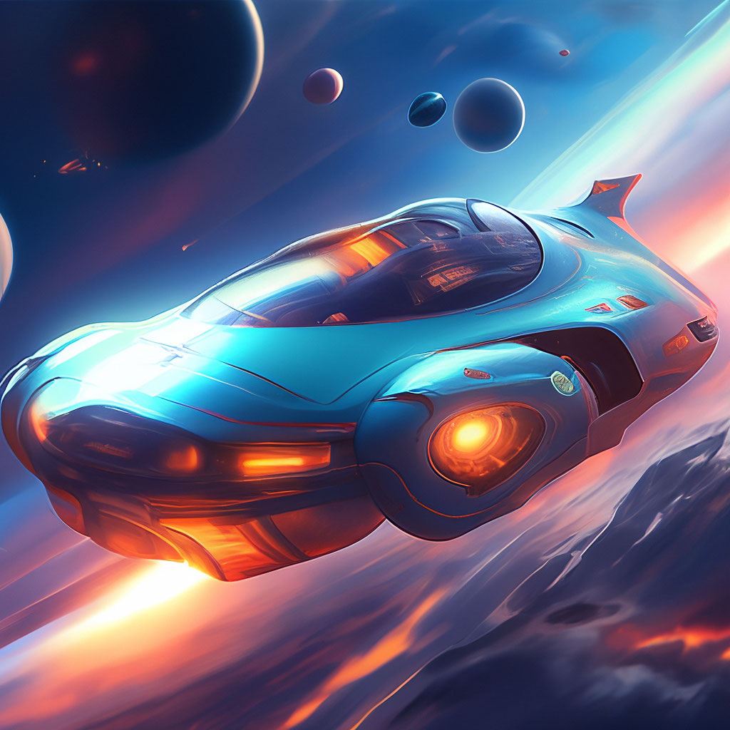 "Space car" — image created in Shedevrum