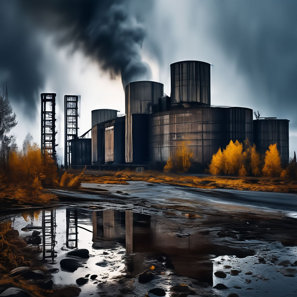 "The "glowing" Chernobyl nuclear power plant." — image created in Shedevrum