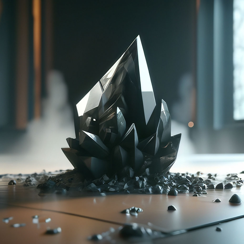 "Crystal of darkness, thick black fog creeping across the floor ...