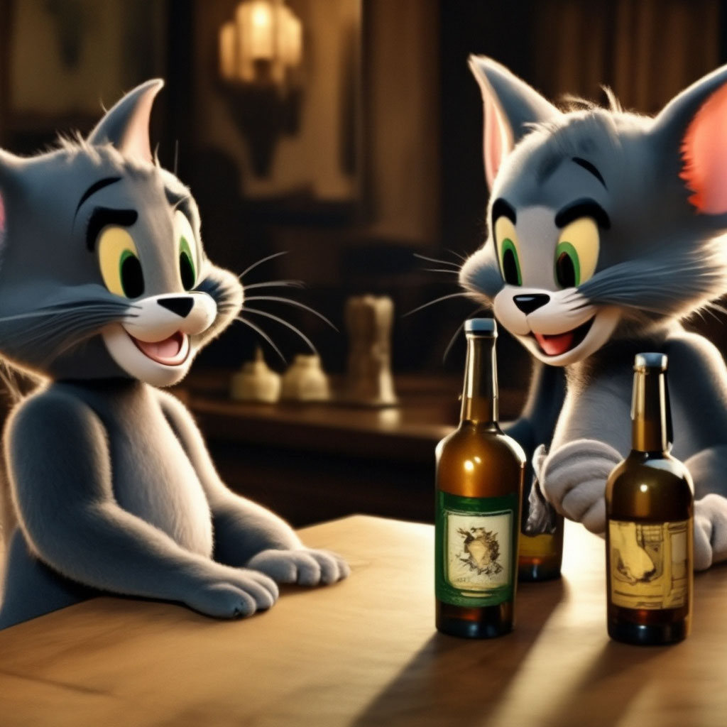 "The Universe of Tom and Jerry: Booze" — image created in Shedevrum