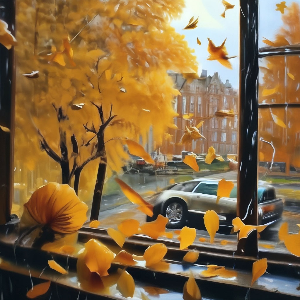 "That's autumn. and the rain is knocking on the window. And the birds ...