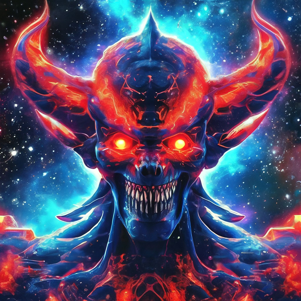 "Vector graphics-Space. Infernal colors.Hell is space. The demon is a ...