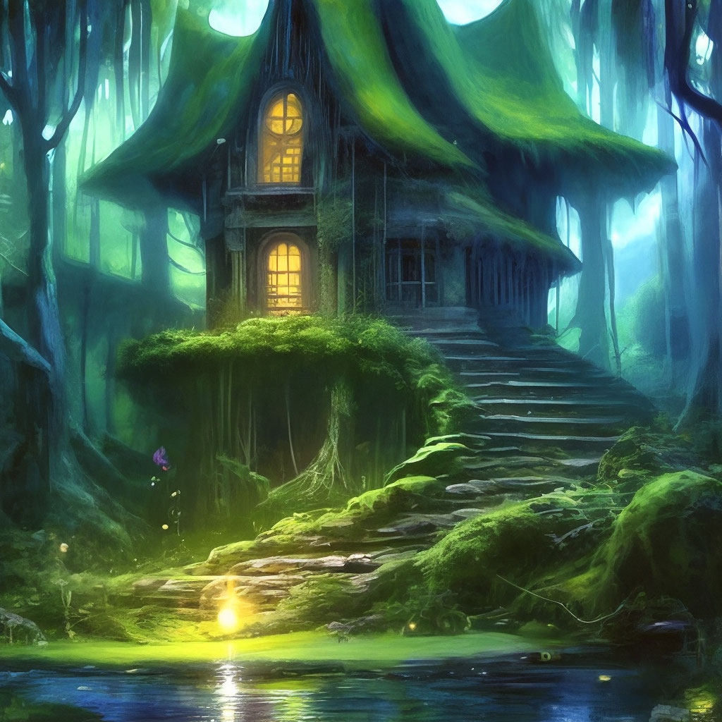 "Horror, dryad epic,fabulously hyperrealism,willow trees,dilapidated ...