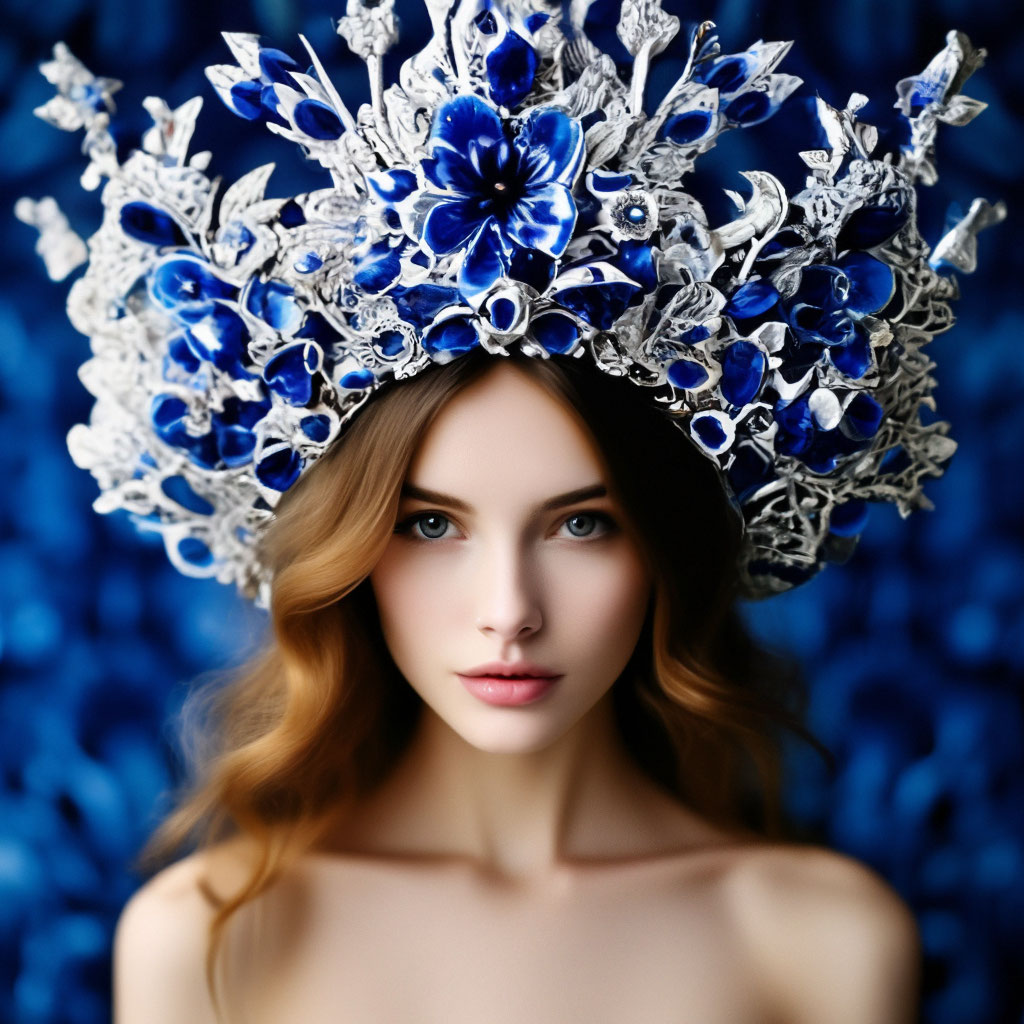 "Jordan's model in a strange creative huge hat cake crown consists entirely of many small thin ...