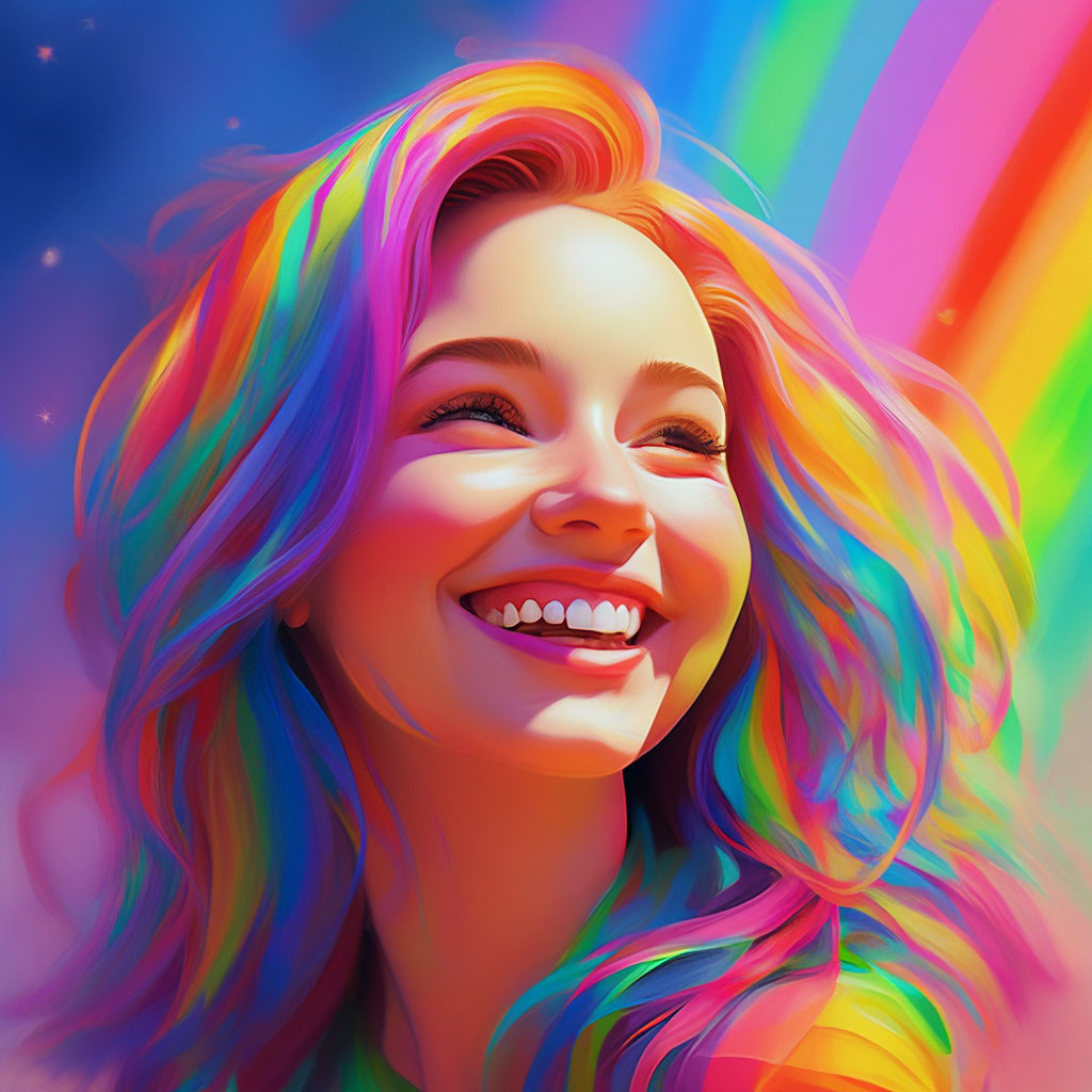 "Rainbow smile" — image created in Shedevrum