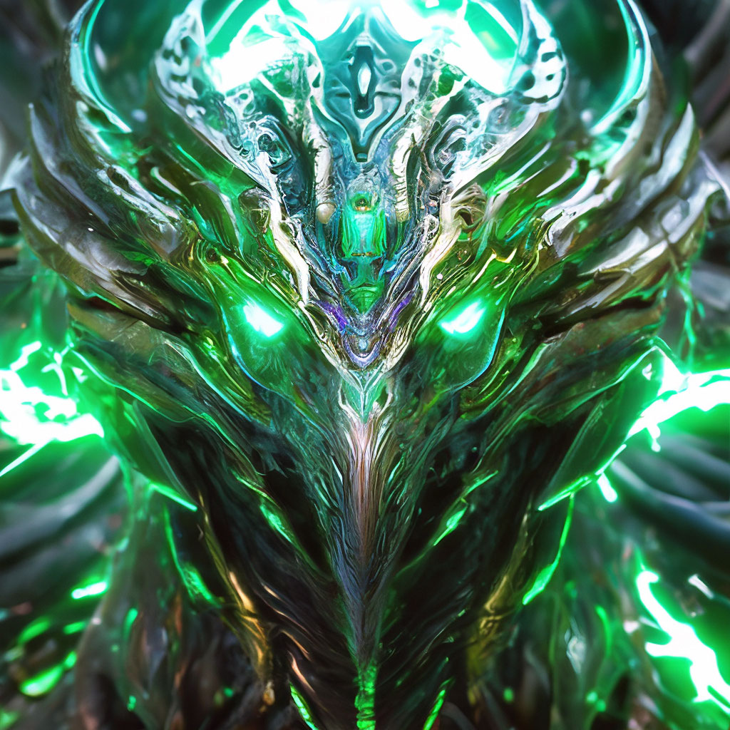 "Beautiful, mutation, hybrid, creature, emerald energy of life ...