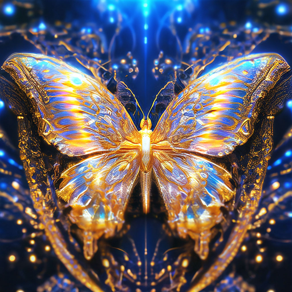 "Detailed intricate airbrush drawing in the form of a butterfly ...