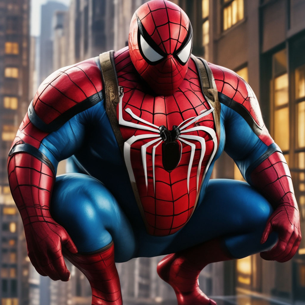 "Very fat spider-man" — image created in Shedevrum