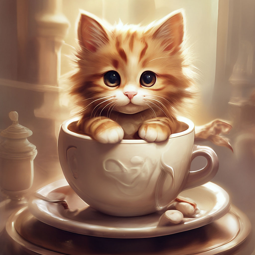 "Cappuccino cat" — image created in Shedevrum