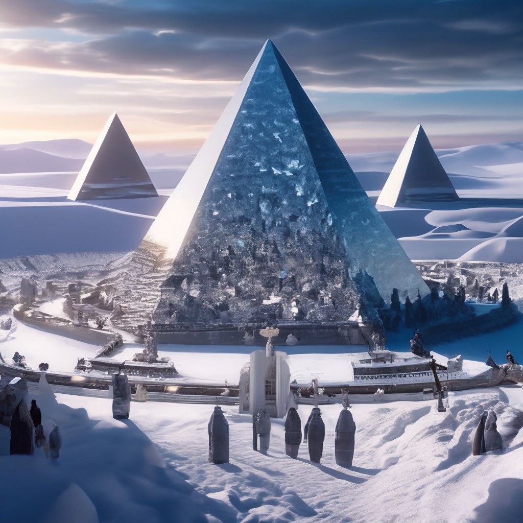 "The world of mirrors, against the backdrop of the pyramids of ...