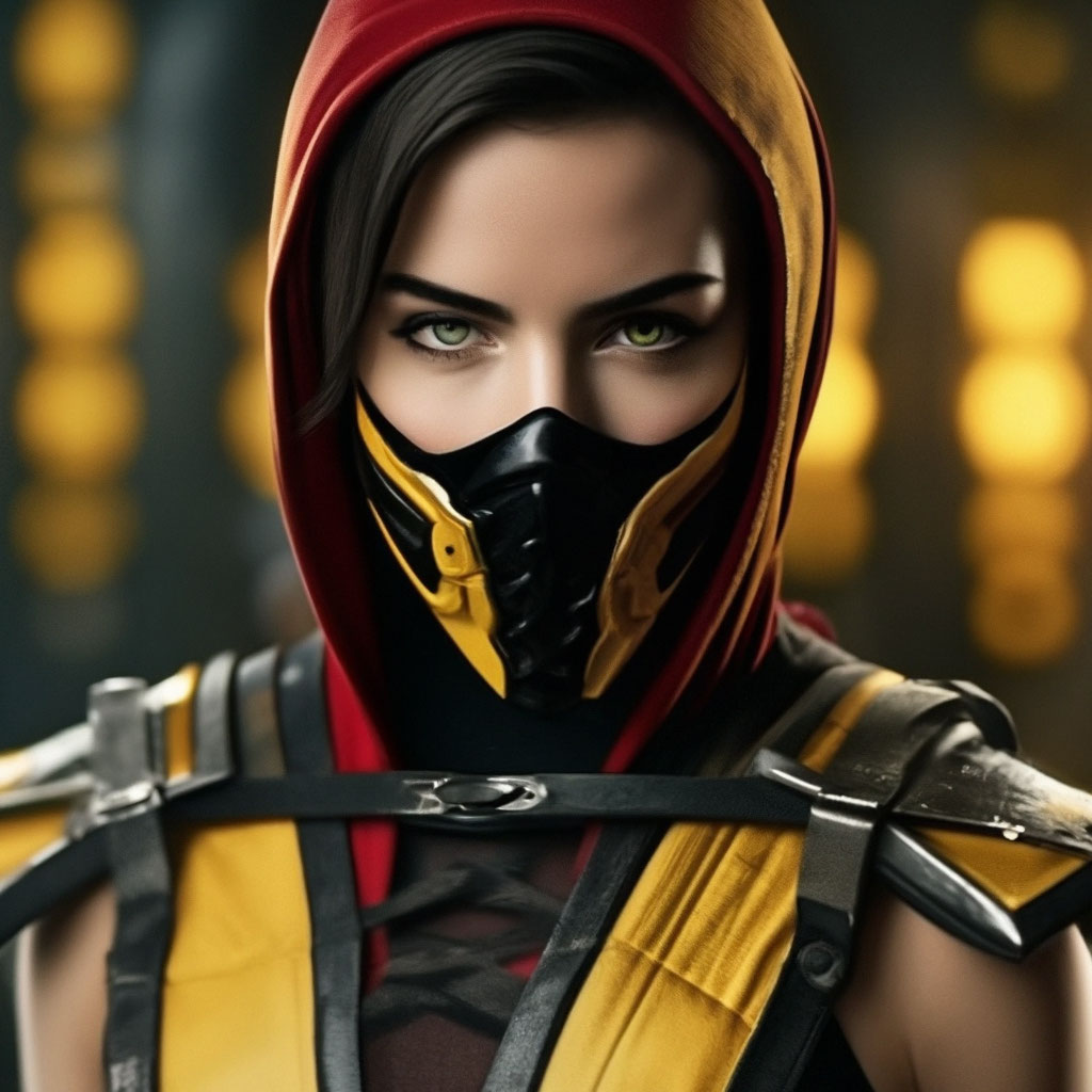 "Ruby Rose,Scorpio Girl, mortal kombat, cosplay, 4k, High detail, High ...
