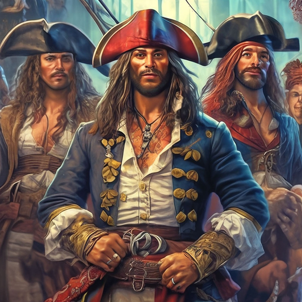 "Pirates fifteen people on the chest measures...tvetsa" — image created ...