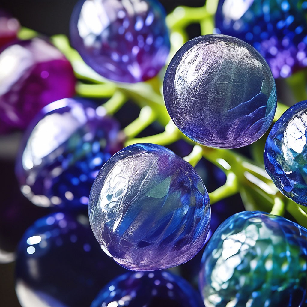 "Crystal glass grapes, beautiful, realistic, 1/250s, professional photo ...