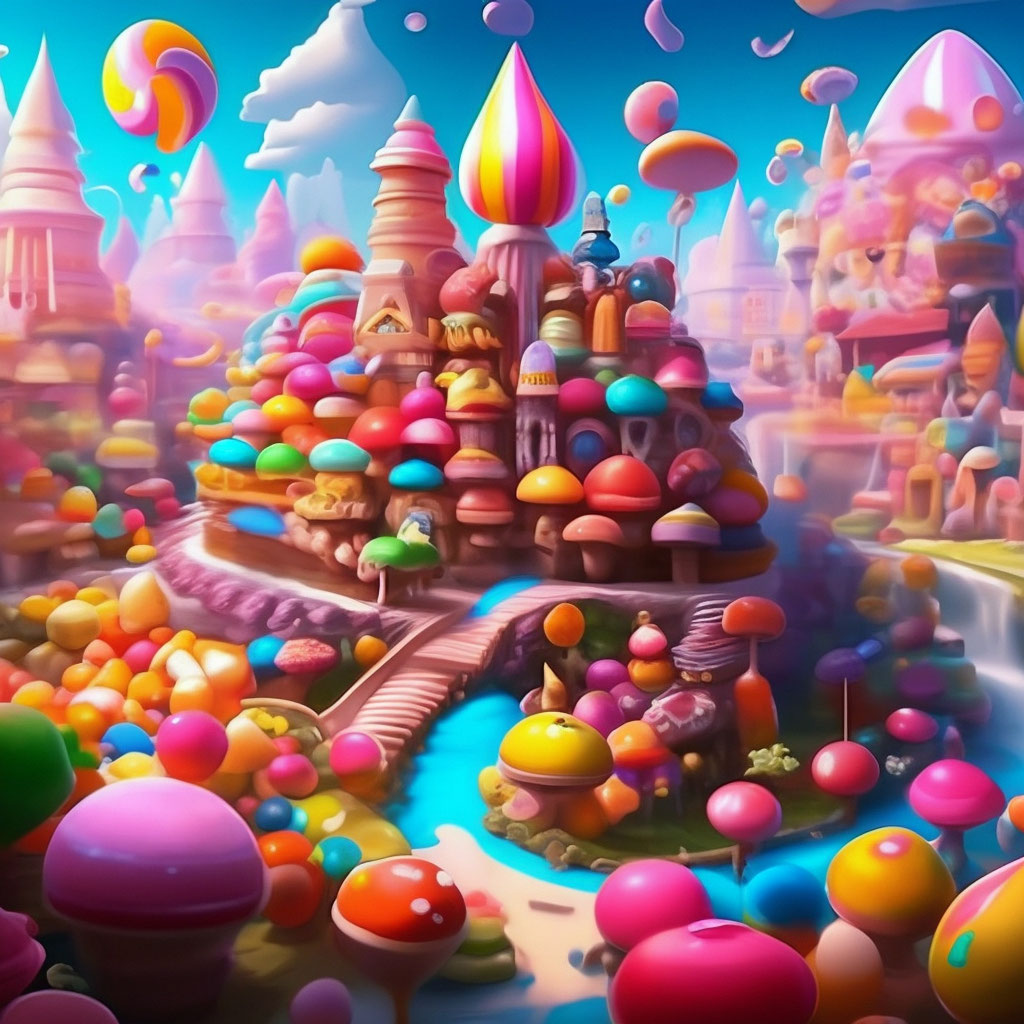 "The land of sweets" — image created in Shedevrum