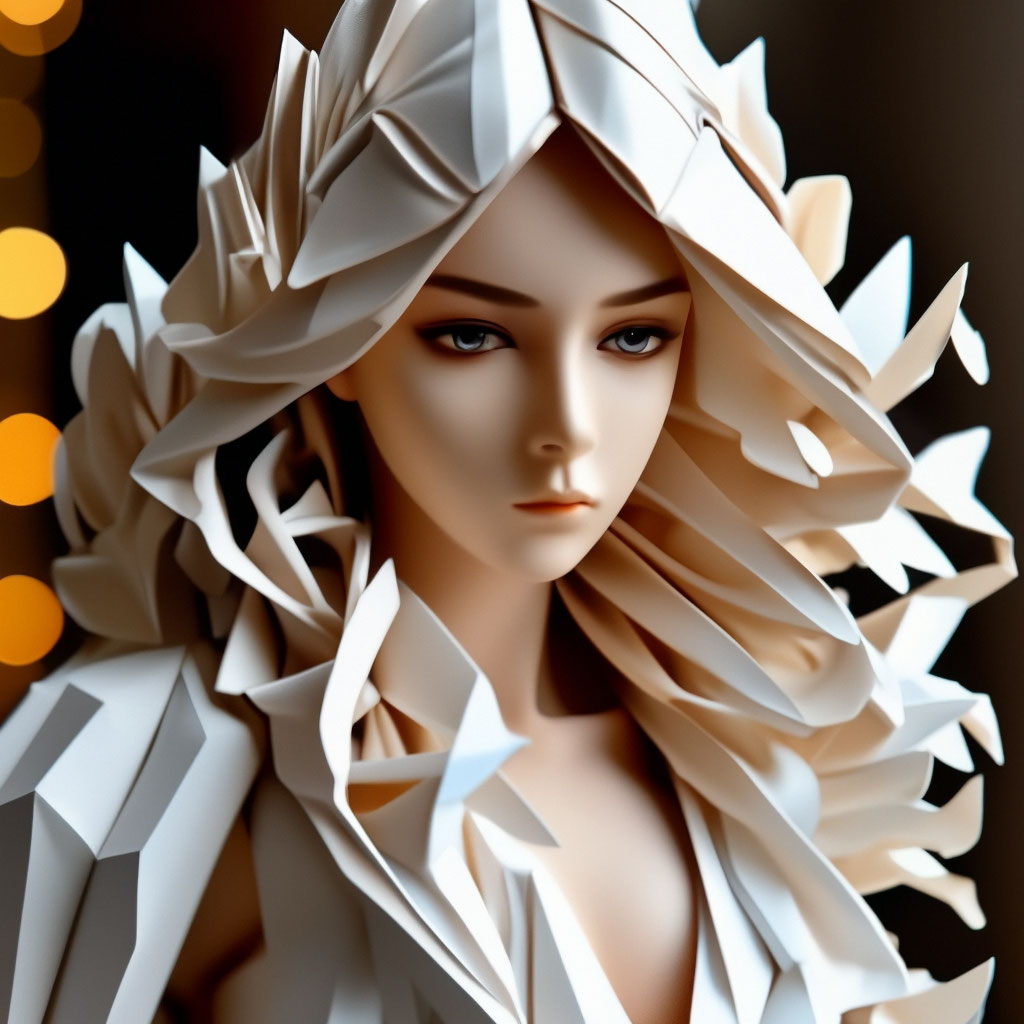 "Origami girl 🔥, detailed origami" — image created in Shedevrum