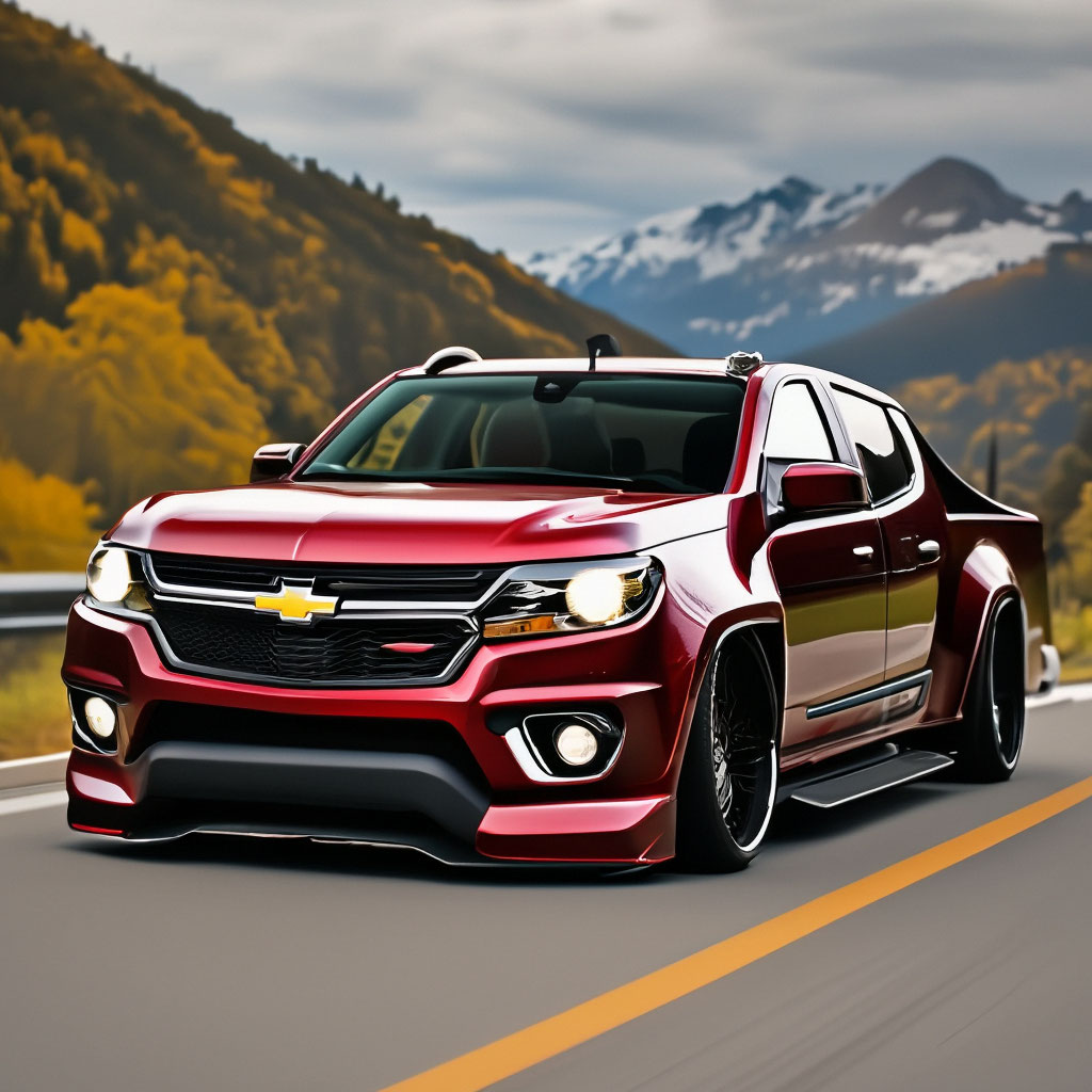 "Low suspension, CHEVROLET Colorado Cherry and black, On a beautiful ...