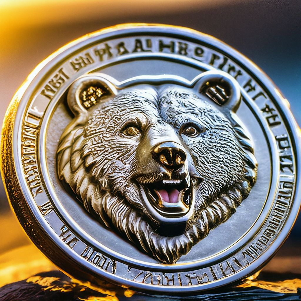 "Happy bear coin, full-length bear, totem, high-grade silver coin ...
