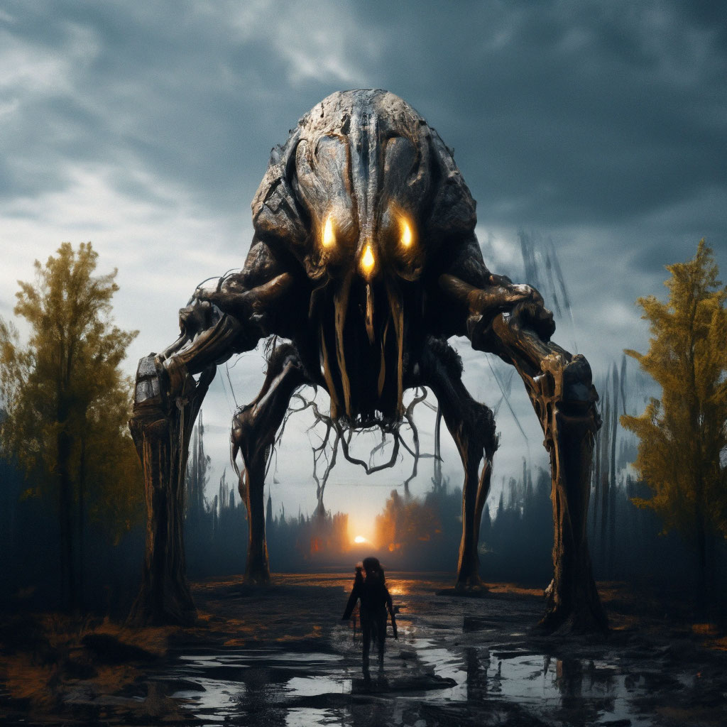 "A mutated creature that lives in Chernobyl" — image created in Shedevrum