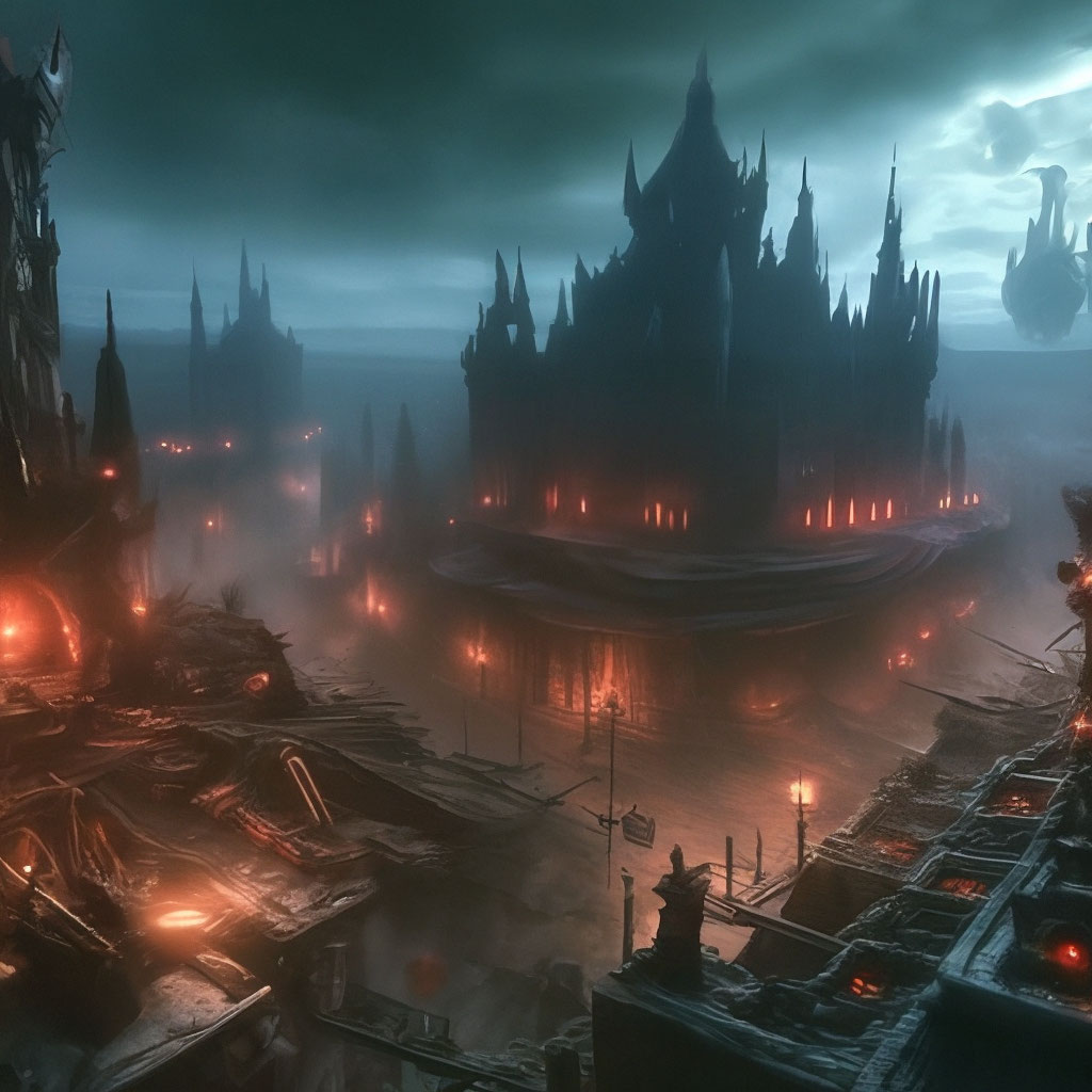"Horrorpunk planet of eternal darkness, slums, crypts, teeming monsters ...
