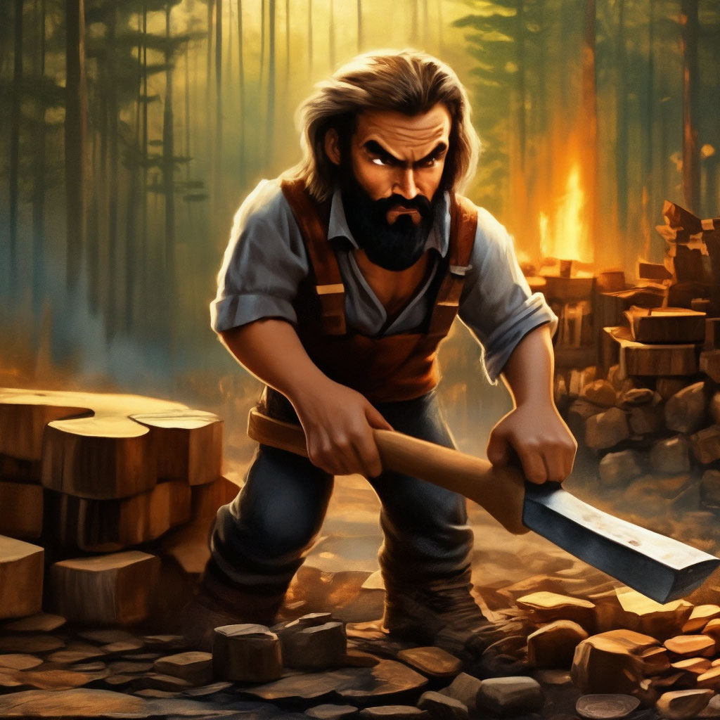"Don't chop wood in the middle of the yard, nerd art" — image created ...