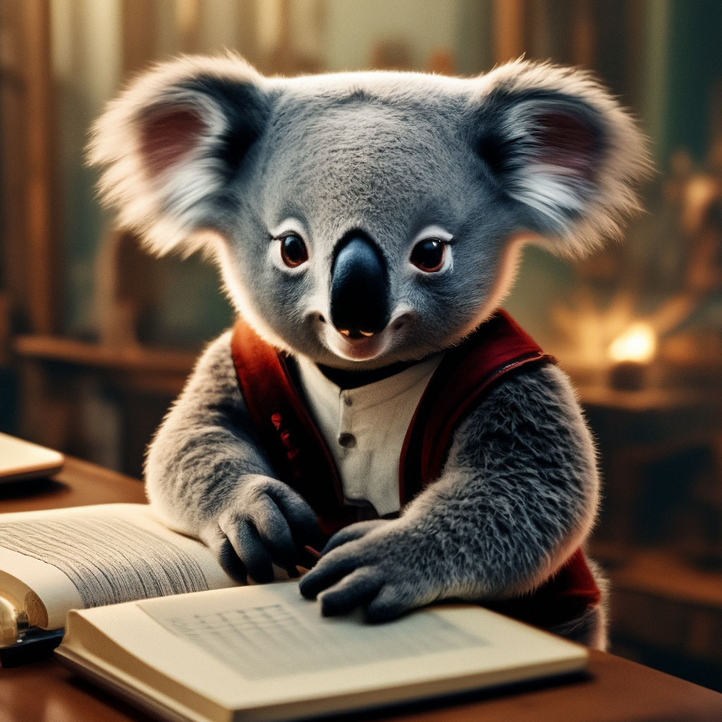 "Smart koala" — image created in Shedevrum
