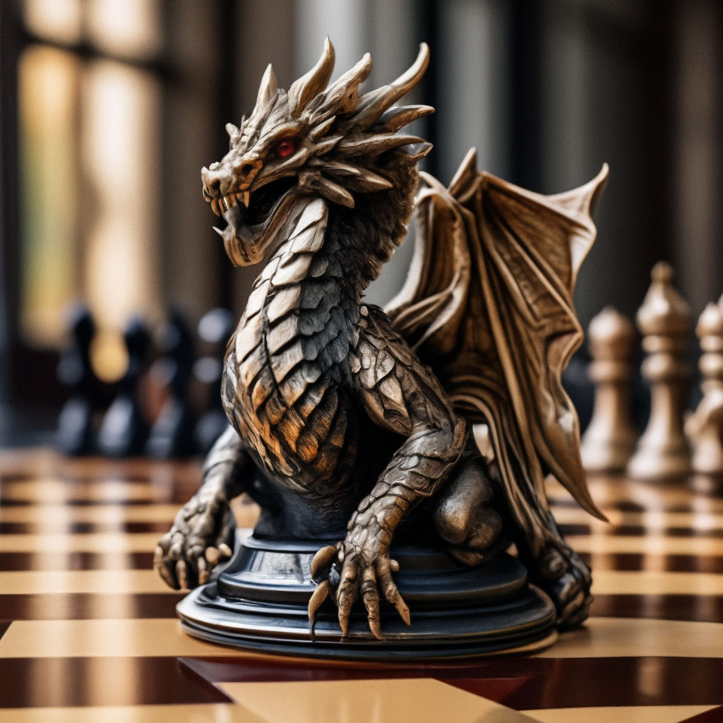 "Chess dragon" — image created in Shedevrum